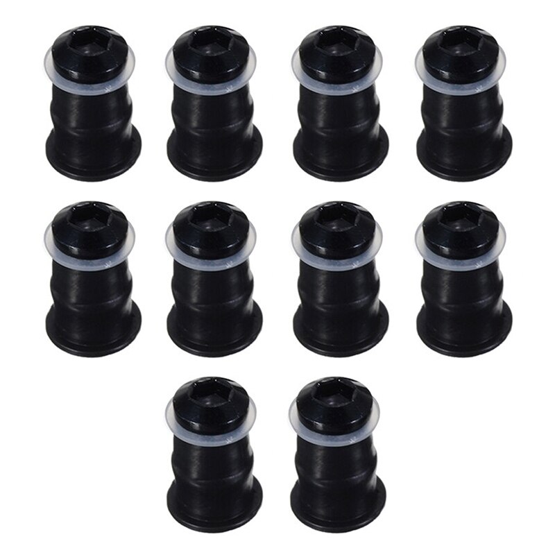 10x Black Coated Flat Head Rubber Nuts Set M5x16mm... – Grandado