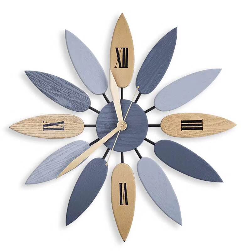 50CM Large Wall Clock Modern Clocks Leaf clock – Vicedeal