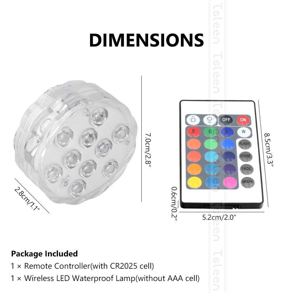 SMD5050 RGB Underwater Light Pond Submersible AAA ... – Grandado