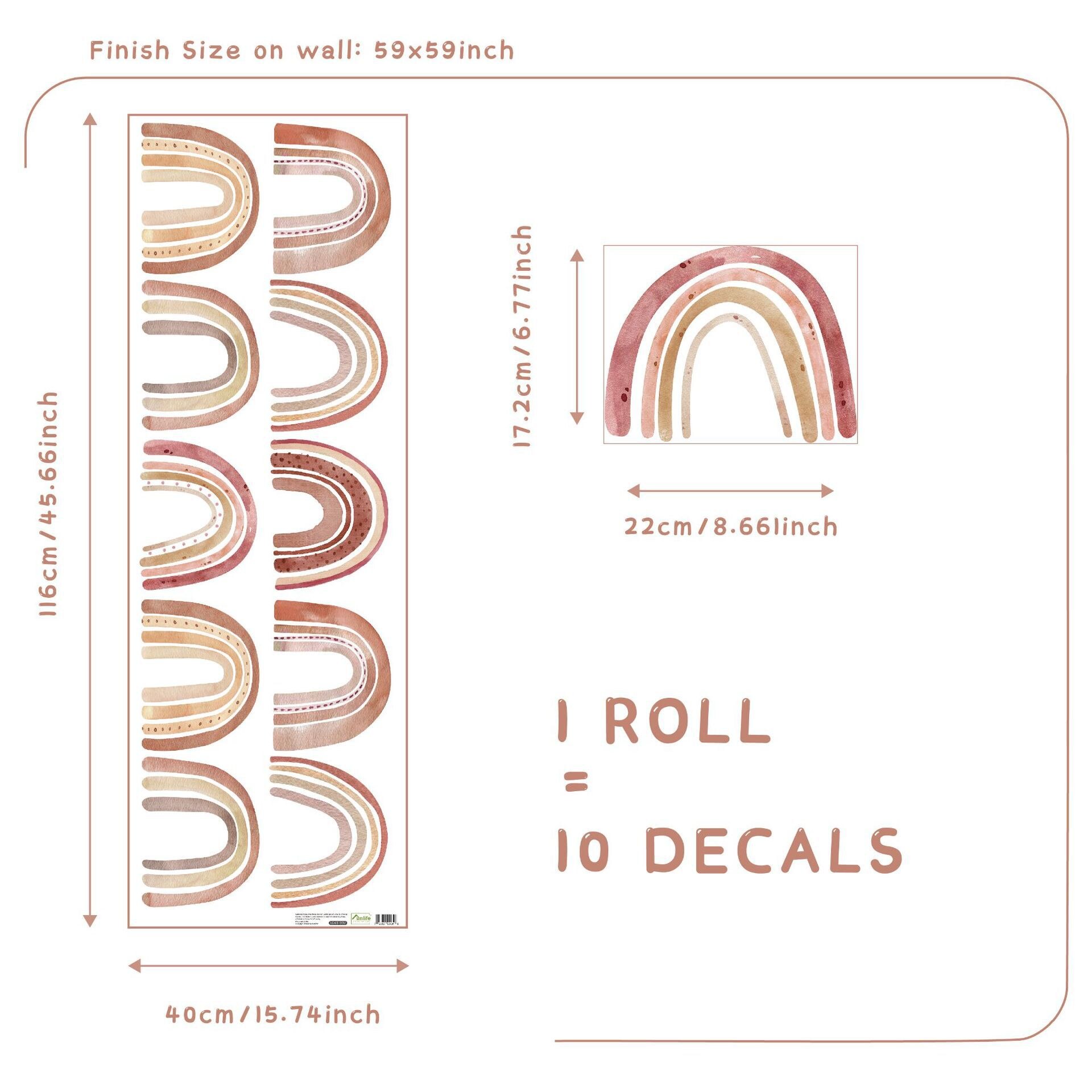 INS Boho Rainbow Wall Decals Wall Stickers for Bab... – Grandado