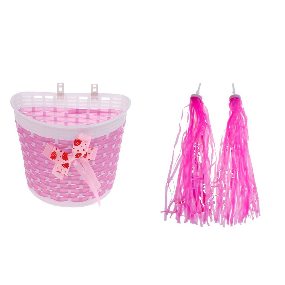 Bike Pink Front Handlebar Basket + Retro Tassels S... – Vicedeal