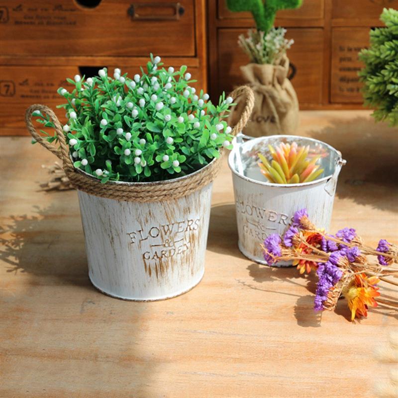 LUOEM Flower Bucket Plant Bucket Iron Flower Bucke... – Grandado