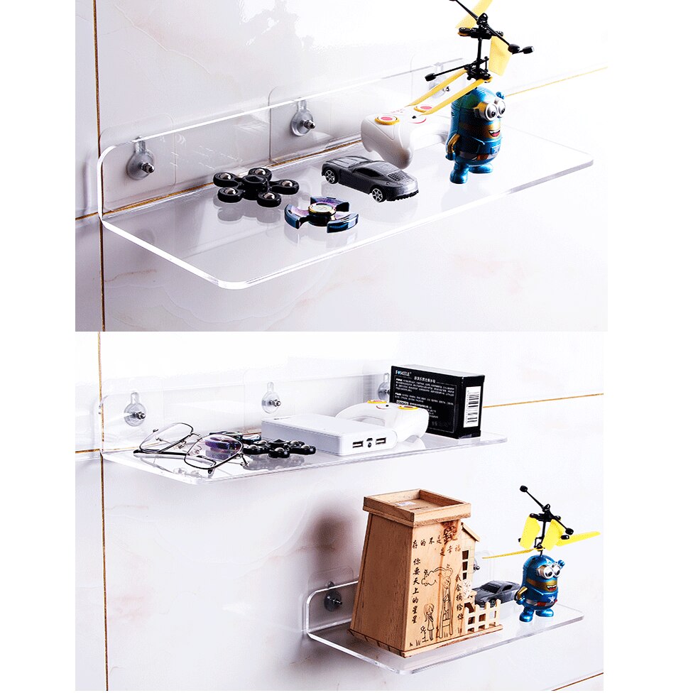 Wall Mount Clear Acrylic Floating Shelf Shelves Ba... – Vicedeal