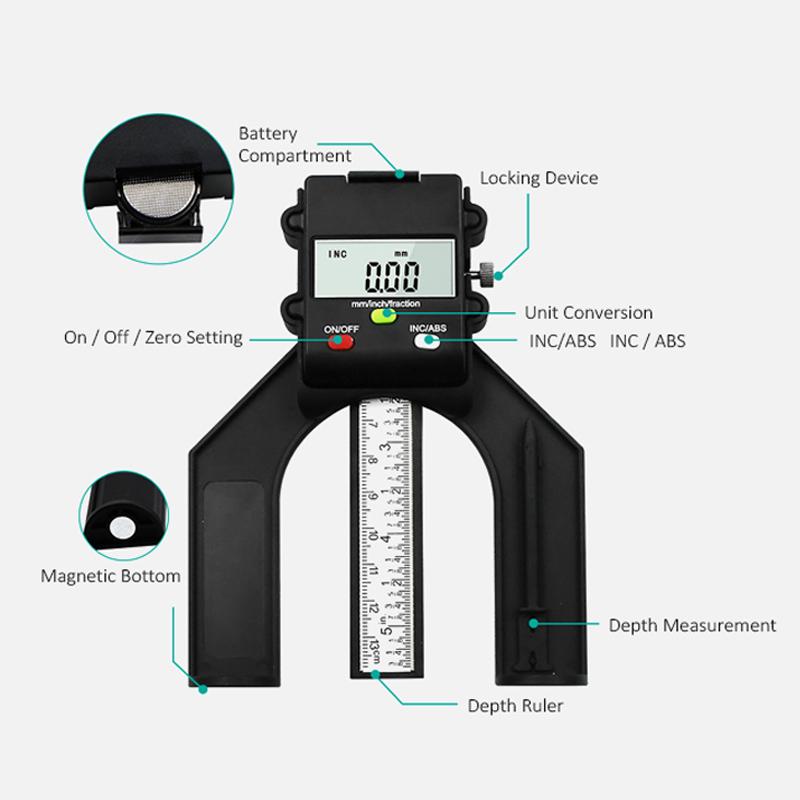 LCD Digital Slide Caliper Vernier Ruler Height and... – Vicedeal
