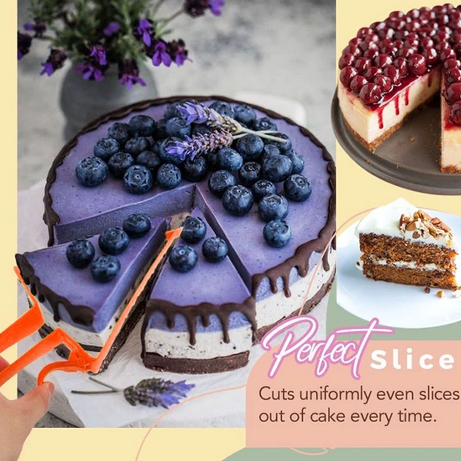 Cake Pie Sheet Guide Cutter Server Brood Slice Keu... – Grandado