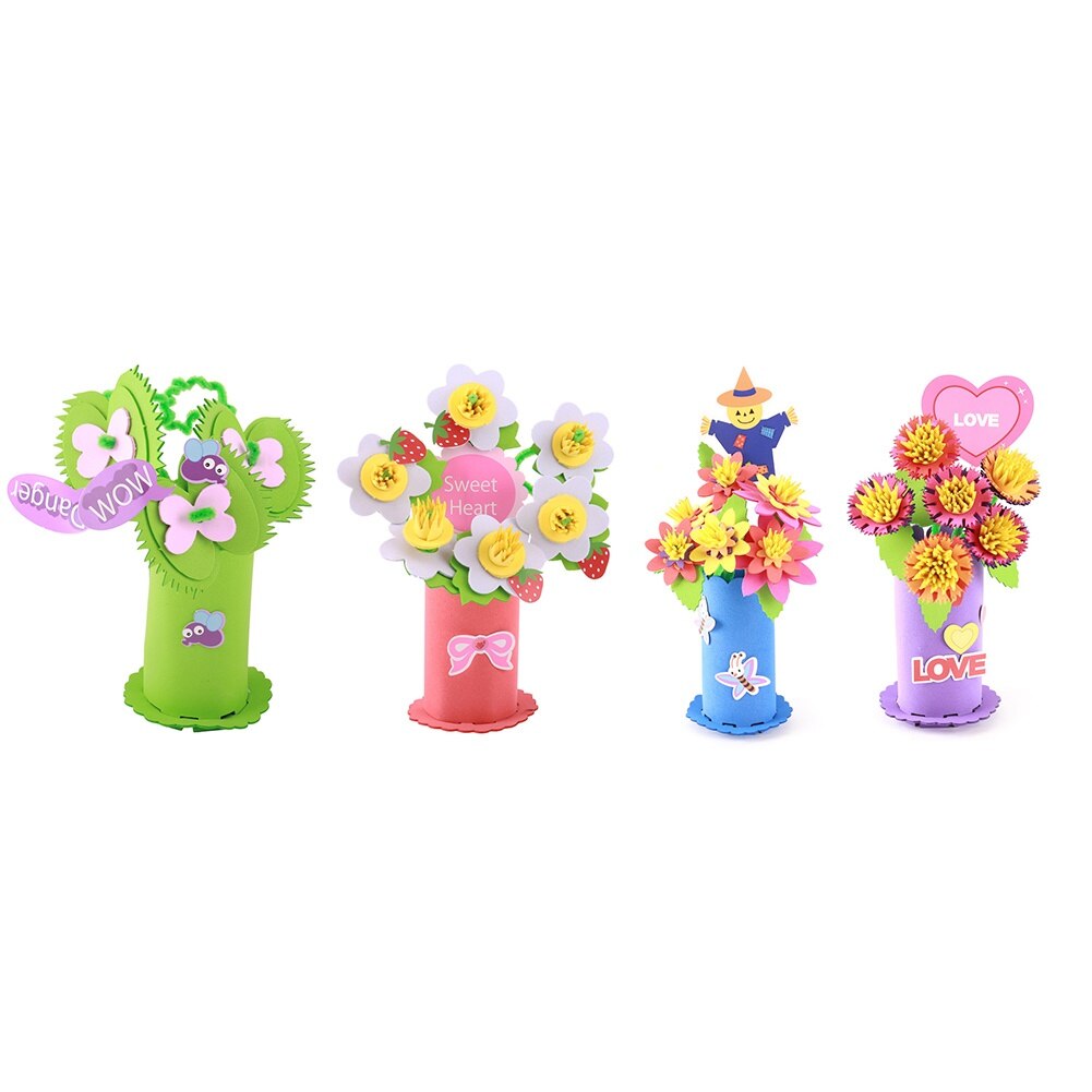 4Pcs/Set Kids DIY EVA Potted Flower Handmade Craft... – Grandado