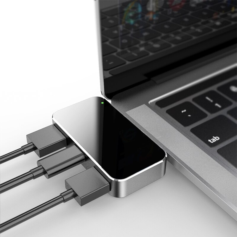 Slim usb c hub 3- in -1 adapter med 2 portar usb 3... – Grandado