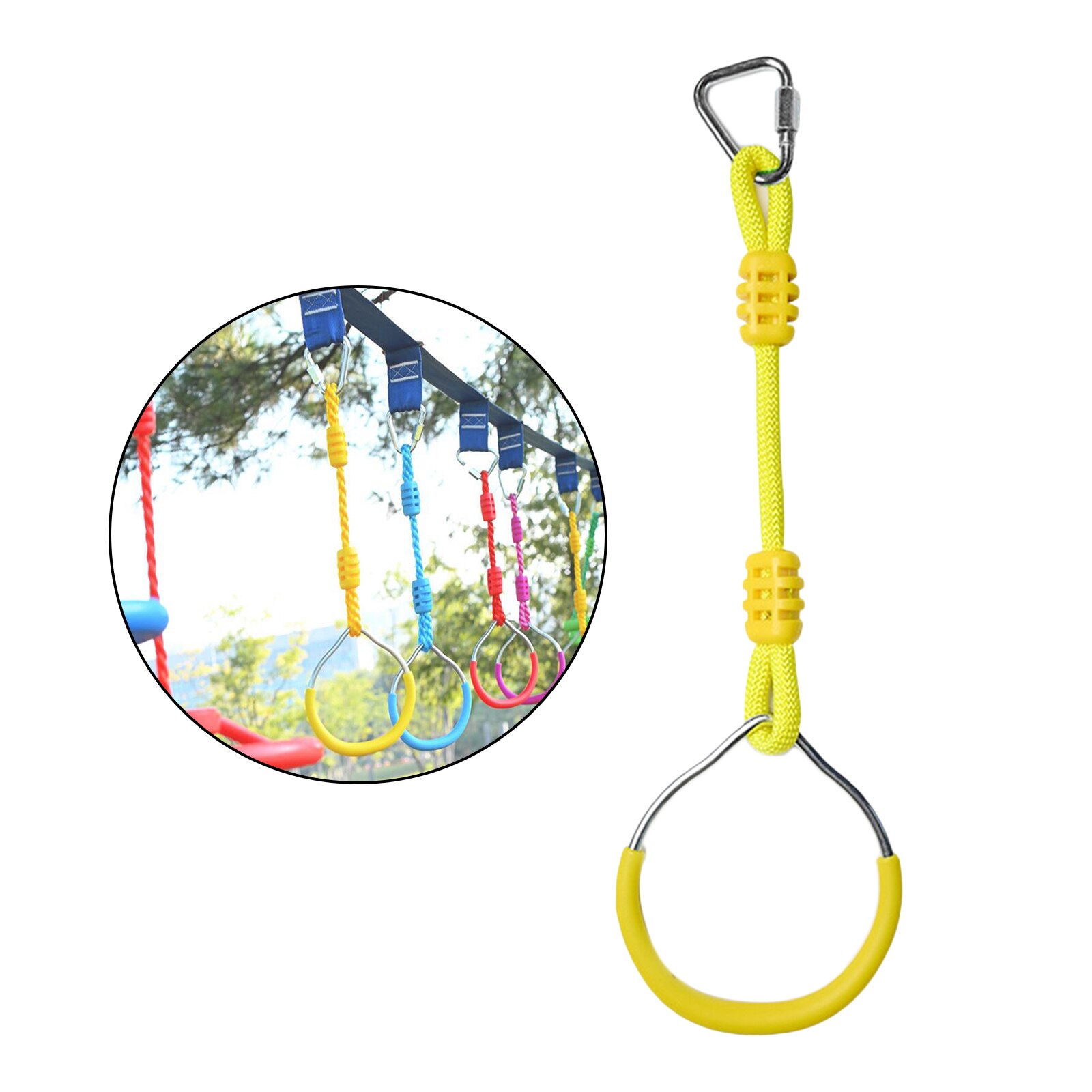 Swing Bar Gymnastic Rings Colorful Backyard Outdoo... – Grandado