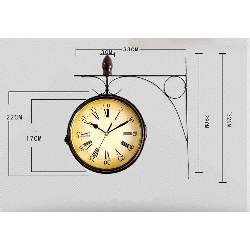 European Retro Double Sided Wall Clock Double-side... – Grandado