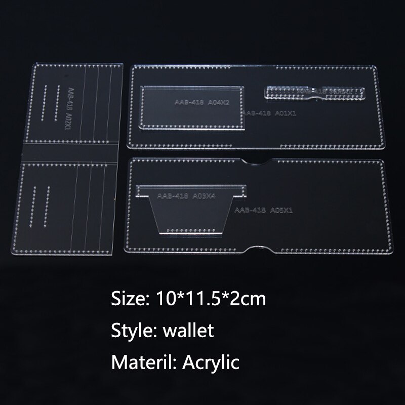 1set Clear Acrylic wallet Template Handcrafting DI... – Grandado