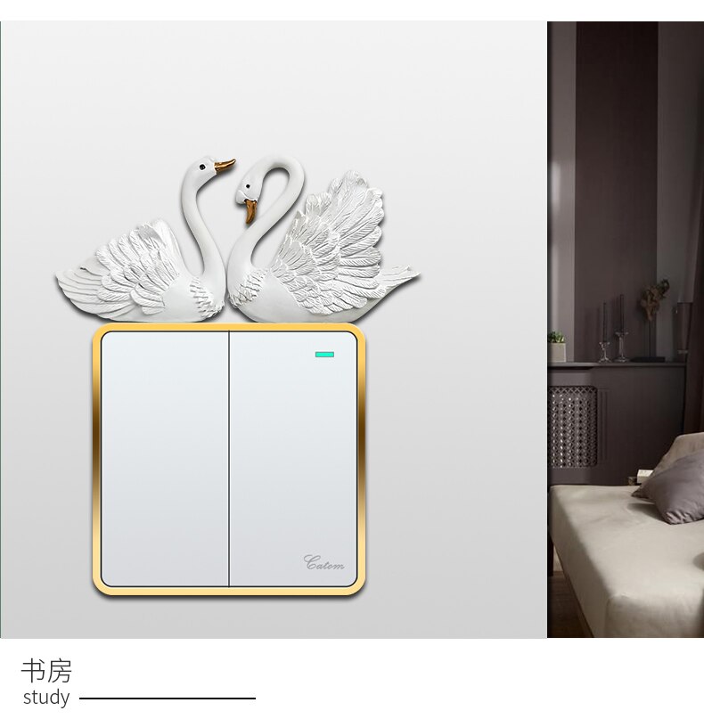 Swan Switch Sticker Animal Socket Decoration Stick... – Grandado