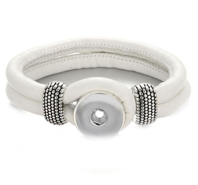 Snap Jewelry Handmade Braided Leather Snap Bracele... – Grandado