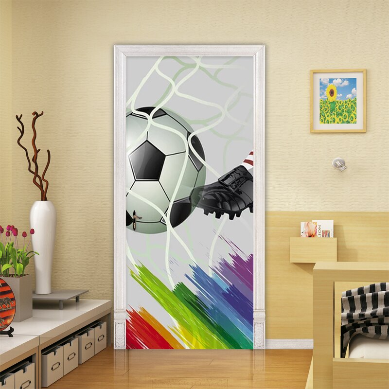 3D Cartoon Football Door Sticker PVC Self-Adhesive... – Vicedeal