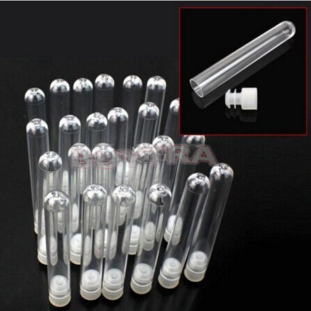 10 Pcs 12x100mm Clear Plastic Test Tubes With Whit... – Vicedeal