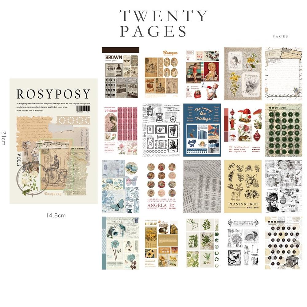Rosy Posy 20 Page Notebook Sticker Set INS Style V... – Grandado