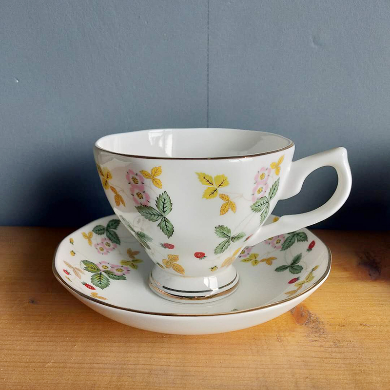 Pastoral bone china coffee cup plate English after... – Vicedeal