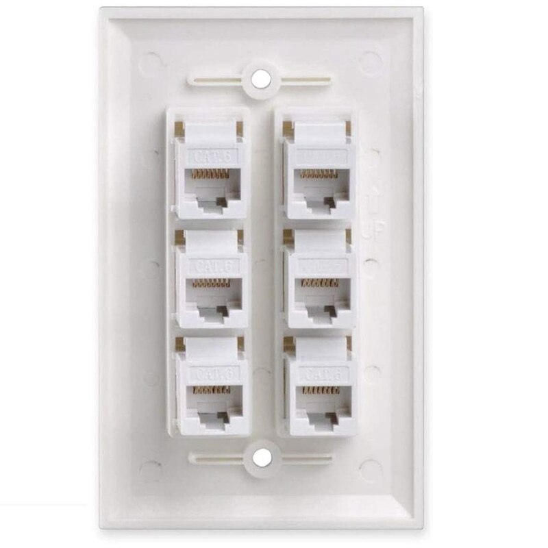 Cat6 Wall Plate 6 Port with 1 Gang Low Voltage Mou... – Grandado