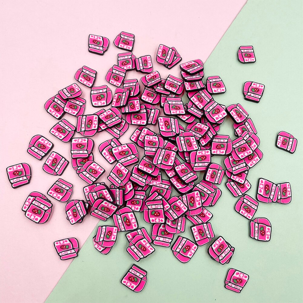 50 G/partij Leuke Aardbei Melk Doos Slices Polymer... – Vicedeal
