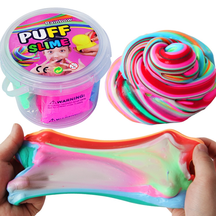 Rainbow Slime Fluffy Floam Kids Modeling Clay Toys... – Vicedeal