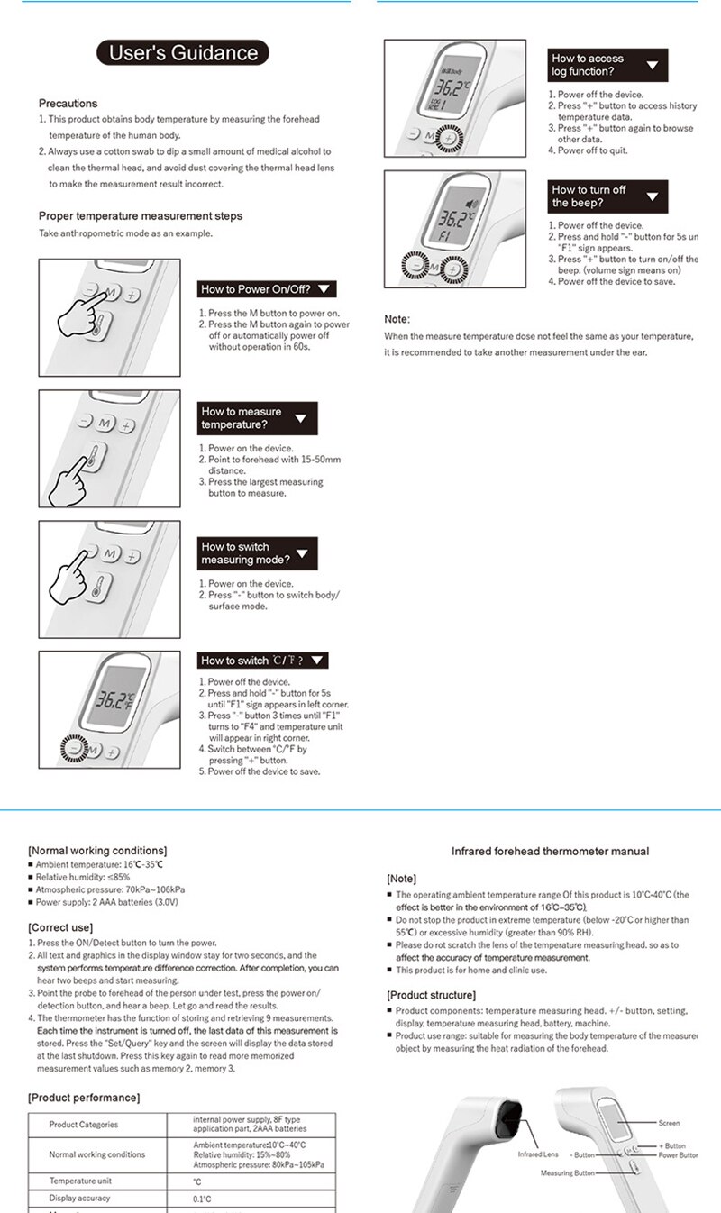Digital Forehead Thermometer Non-contact Infrared ... – Vicedeal