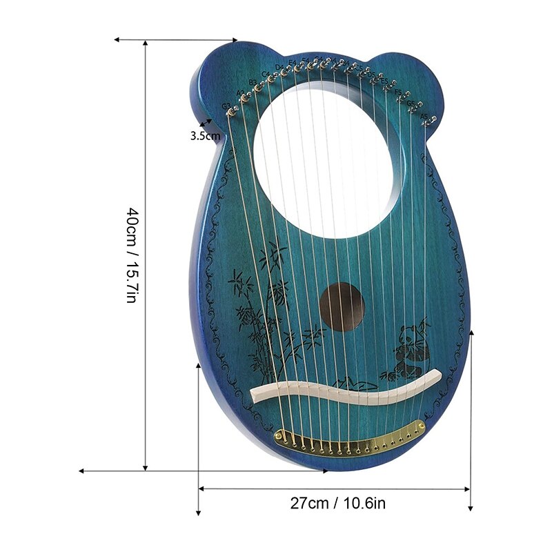 Harp Lyre,Mahogany 16 String Harp,Mini Portable Ha... – Grandado