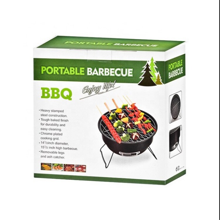 Portable Grill For BBQ Round Stainless Steel BBQ S... – Grandado