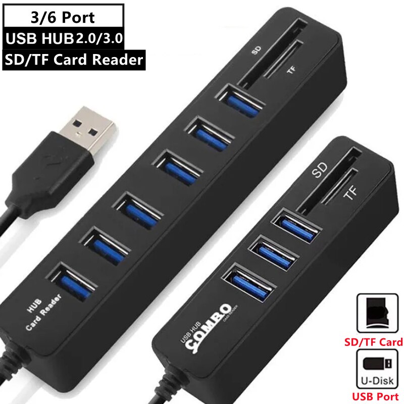Usb Hub 3/6 Poort Expander Usb 2.0/3.0 Hub Multi U... – Grandado