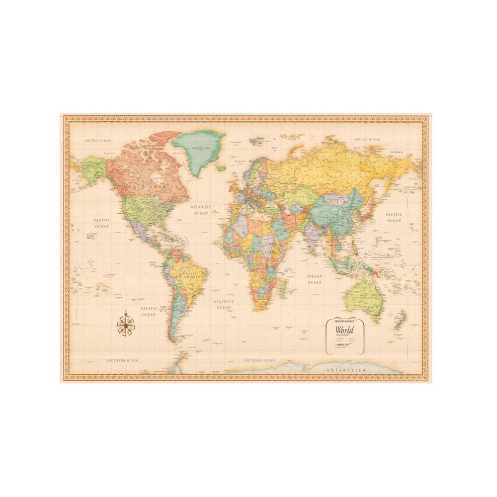 A2 Size Retro World Map Classic Edition HD Printed... – Vicedeal