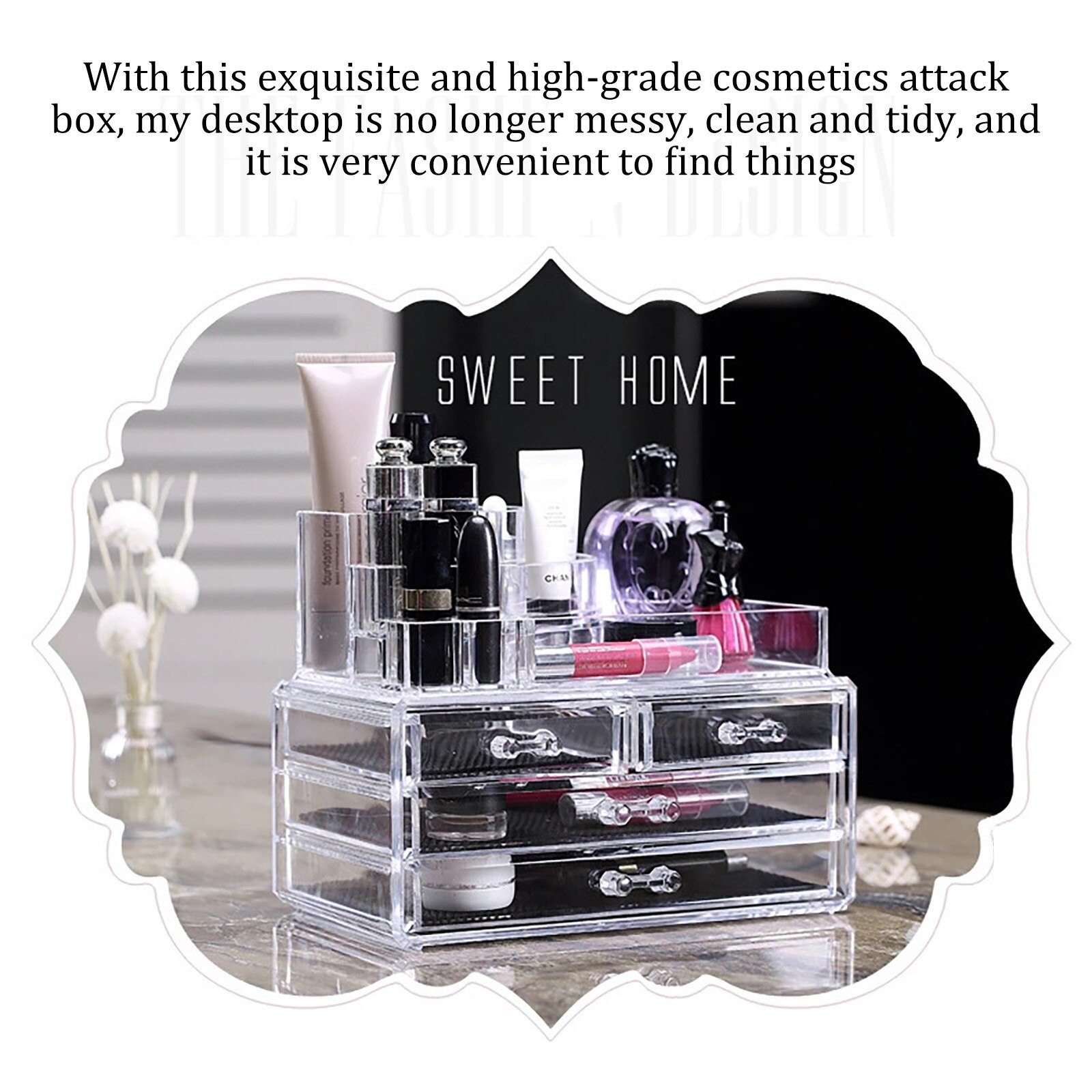 Simplicity Acrylic Makeup Organizer Large-capacity... – Vicedeal