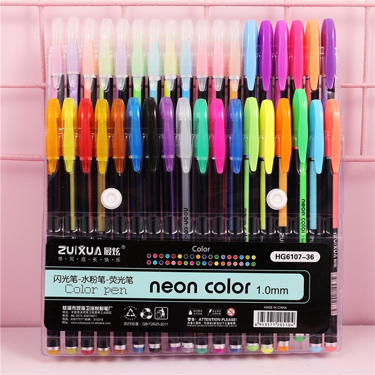 12/18/24/36/48 Colors Gel Pens Set Glitter Gel Pen... – Grandado