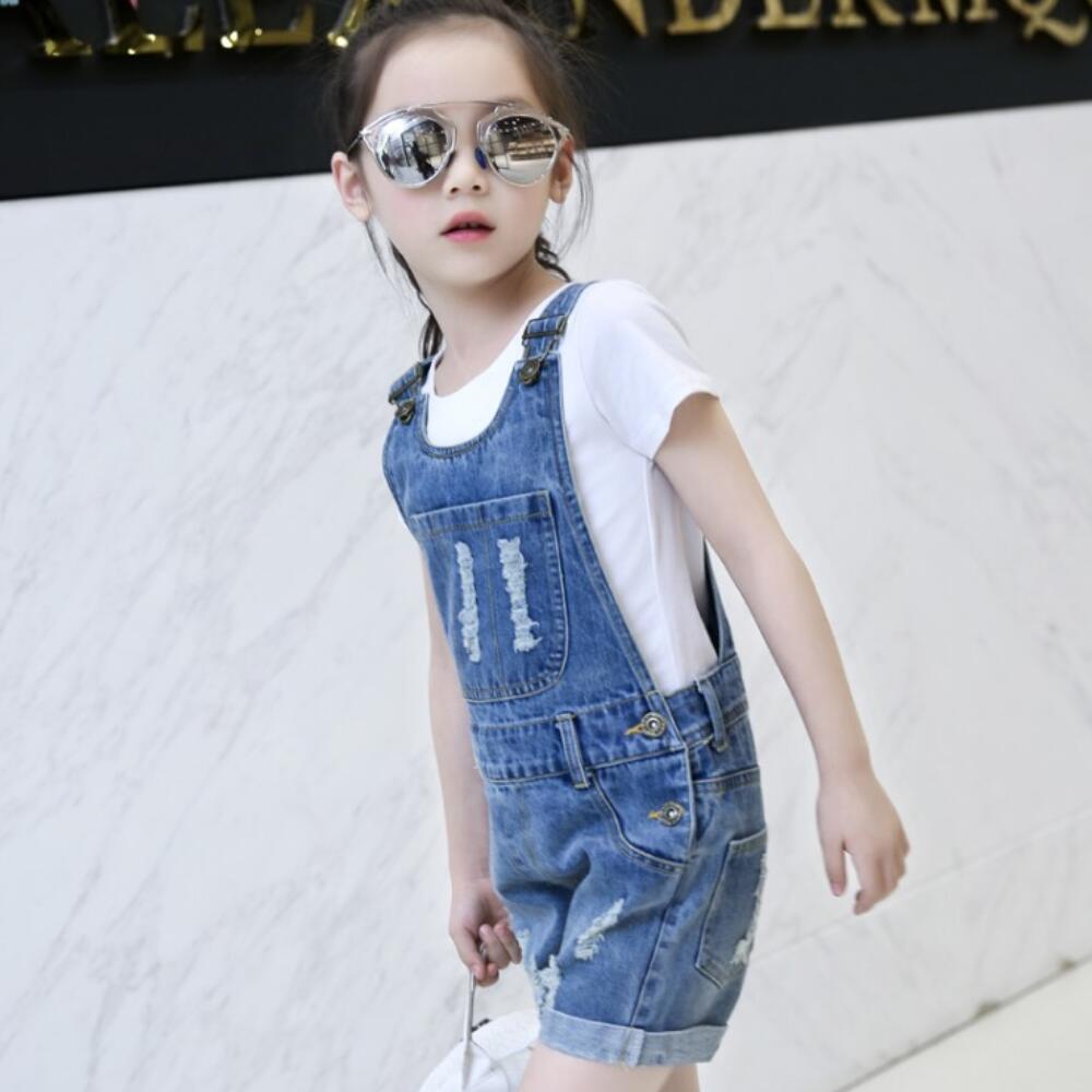 Summer Children Girls Cotton Denim Overall Soft Sh... – Grandado