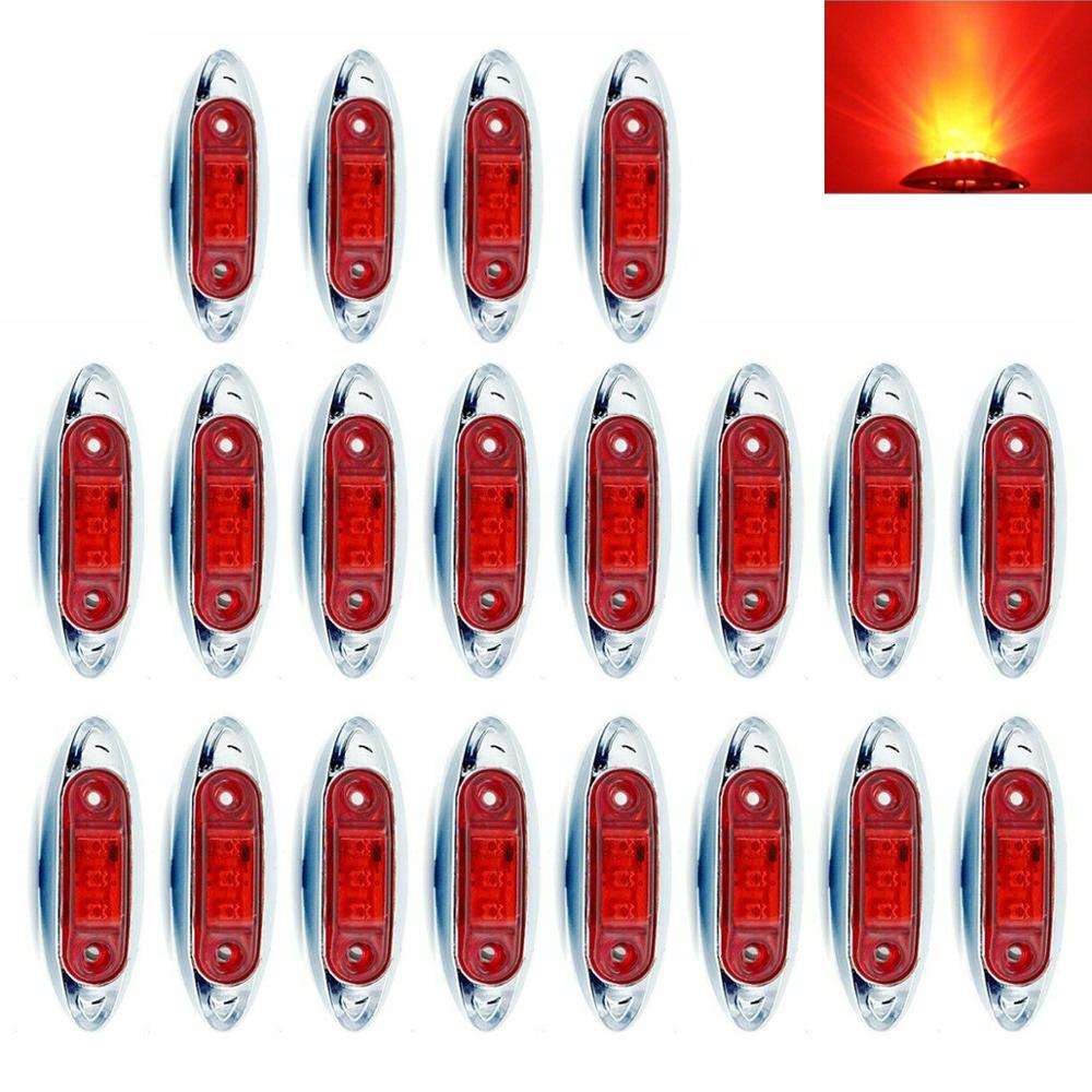 Fuleem 20 Stuks Rood 3 Led Zijmarkeringslamp Ontru... – Grandado