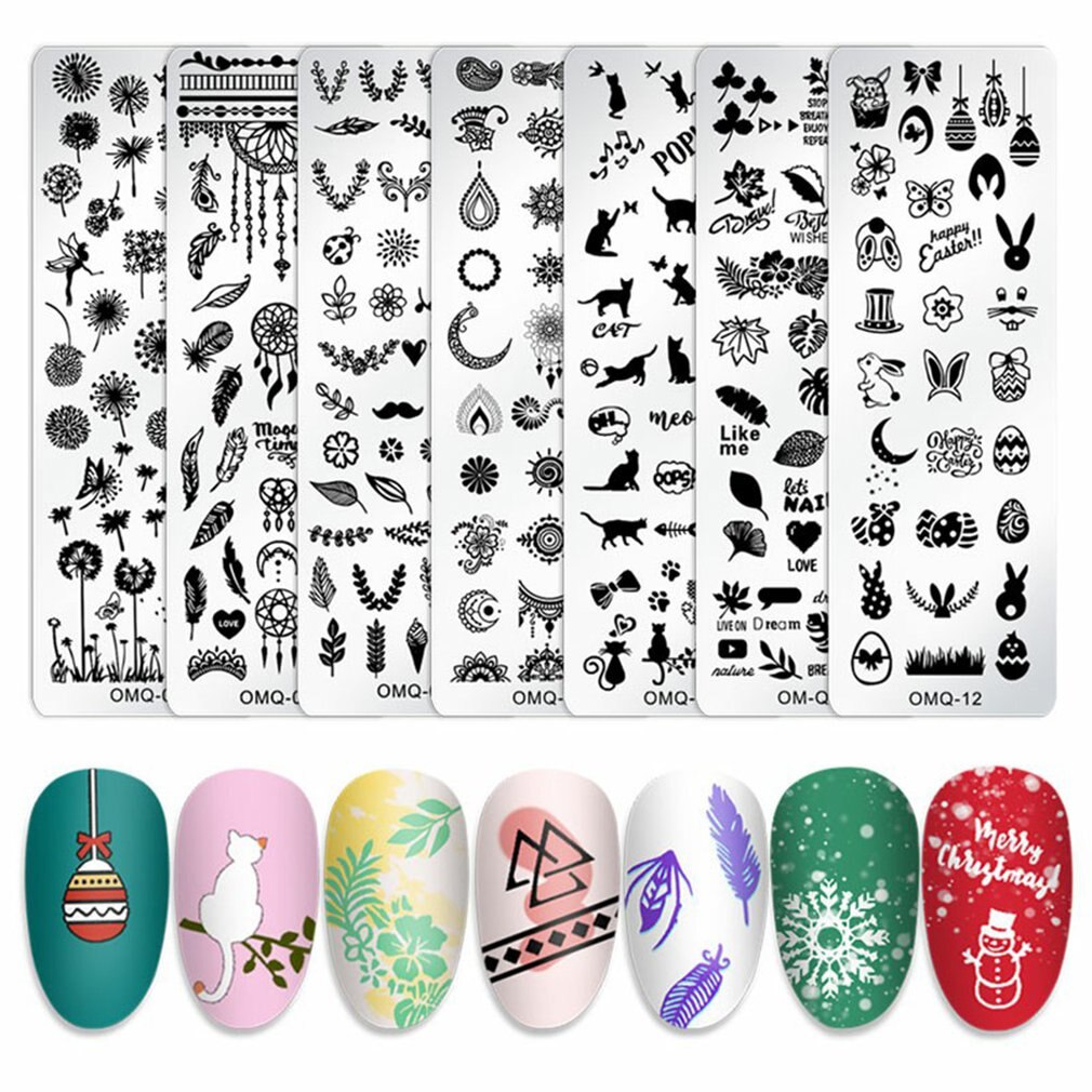 OM-Q Nail Printing Template Nail Stamping Plate Na... – Vicedeal