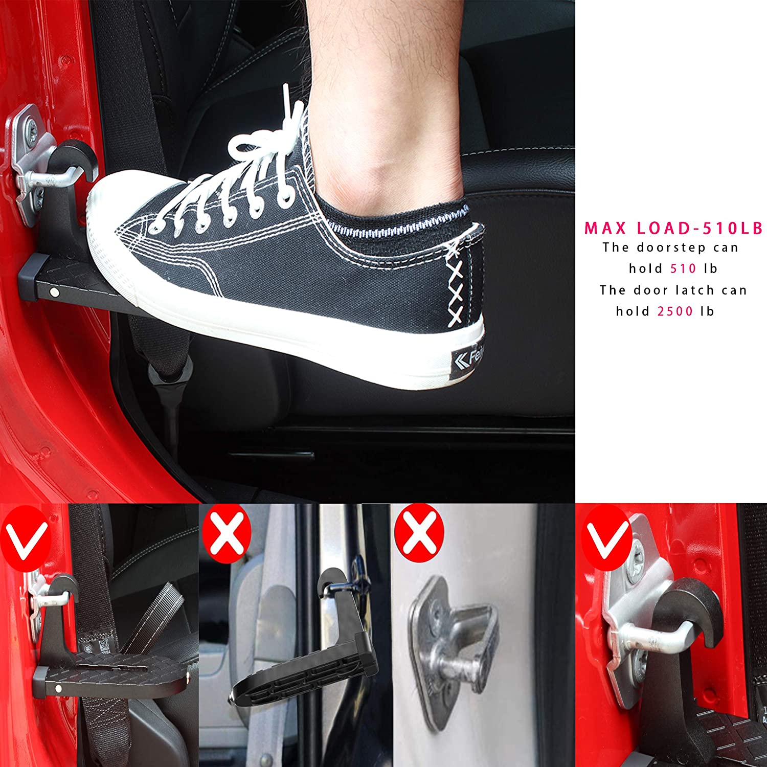 Car Doorstep Pegs U Shaped Hook Pedal Easy Access ... – Grandado