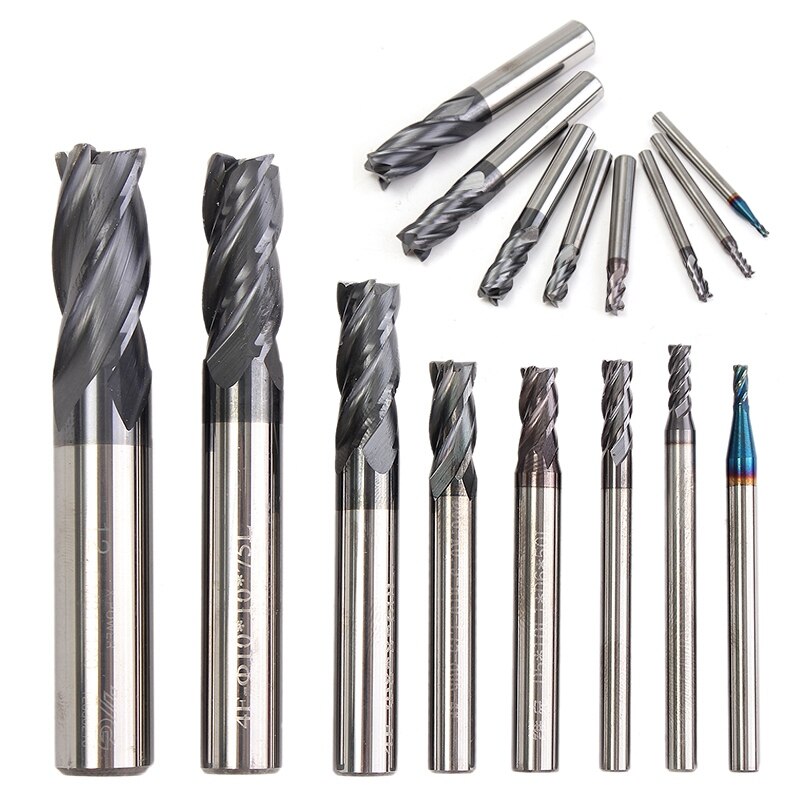 8 Stuks 4-Slot Carbide End Mill Set Wolfraam Staal... – Grandado