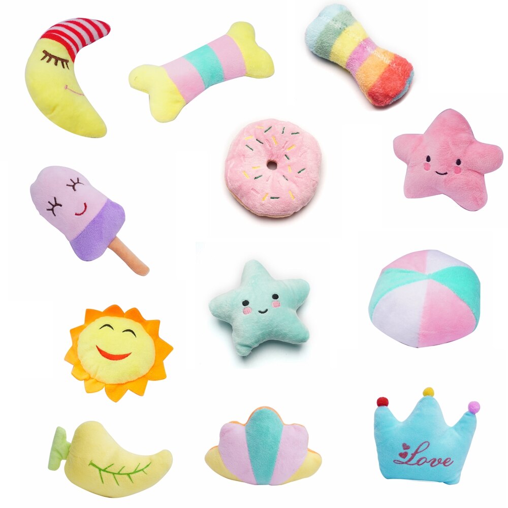 12Pcs/Lot Moon Sun Star Shape Plush Squeak Toys Pu... – Vicedeal
