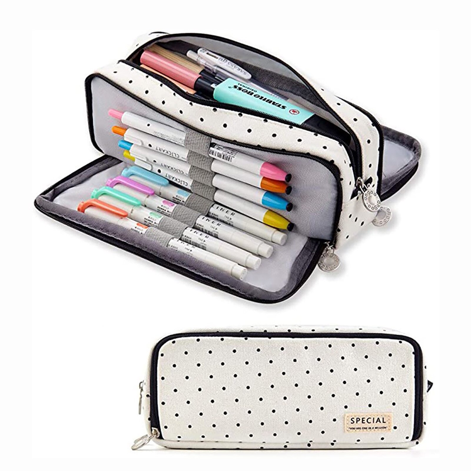 School Multifunctional Double Zipper Portable Canv... – Grandado