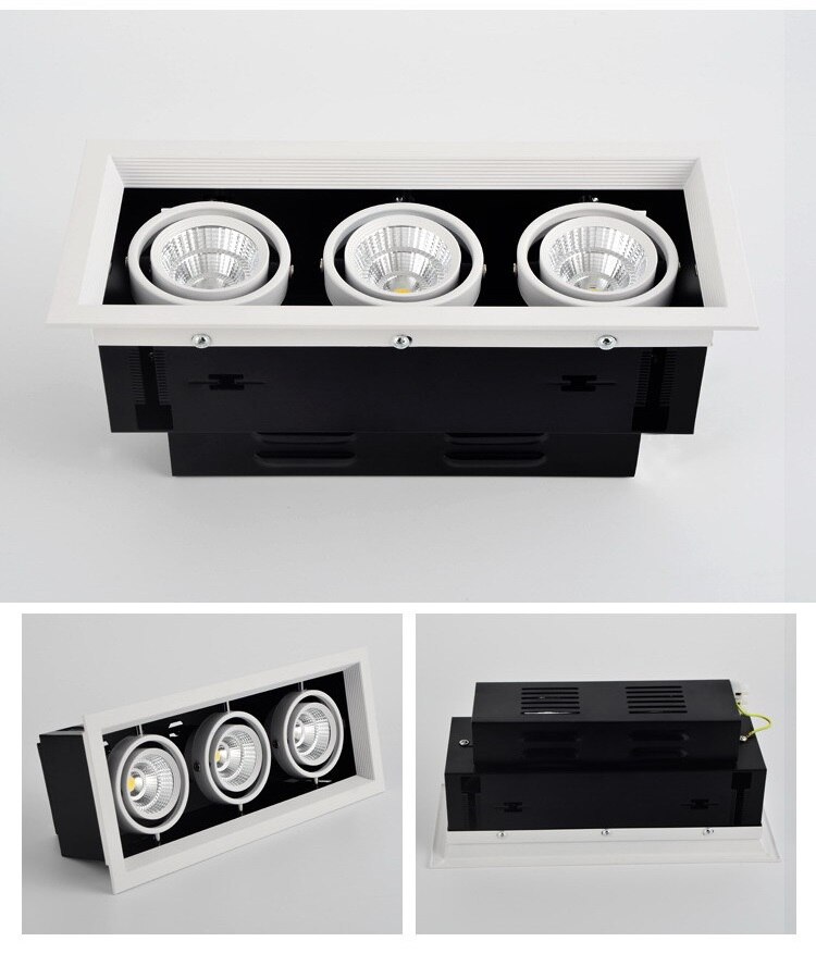 21W LED Bean Pot Light 3 COB LED Grille Lamp Highl... – Vicedeal