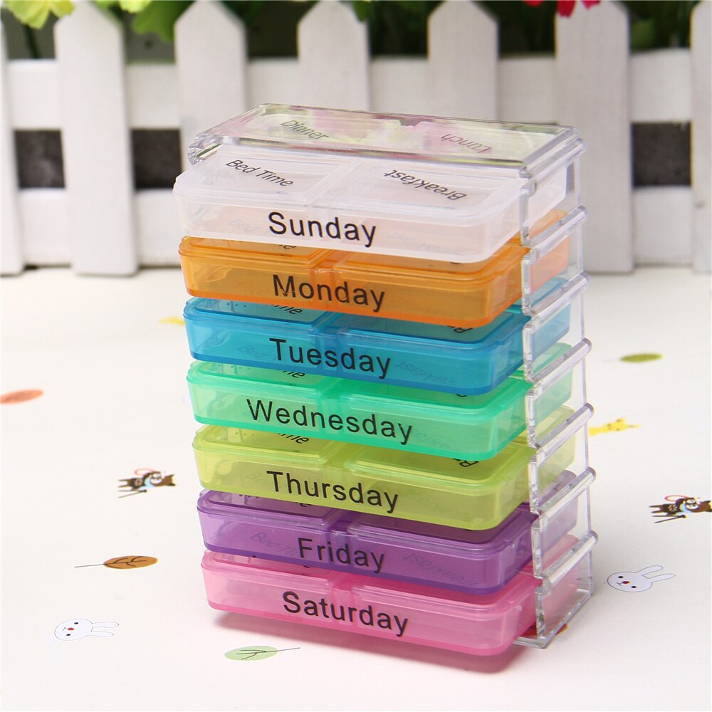7 Day 28 Grids Rainbow Pill Medicine Box Tablet Me... – Grandado