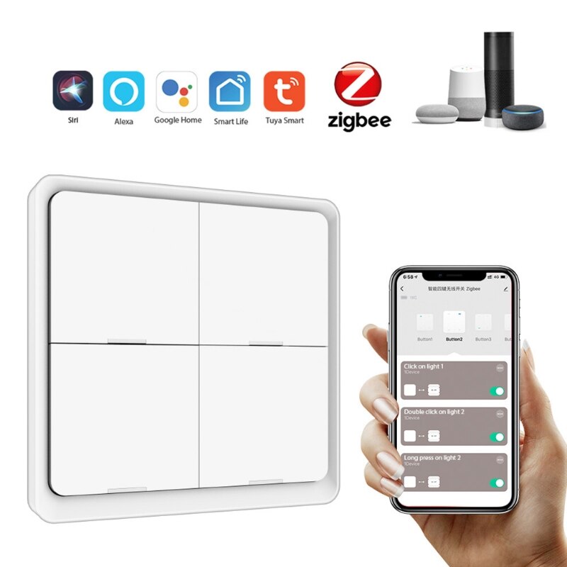 Wireless 4 Gang Scene Switch Push Button Controlle... – Grandado