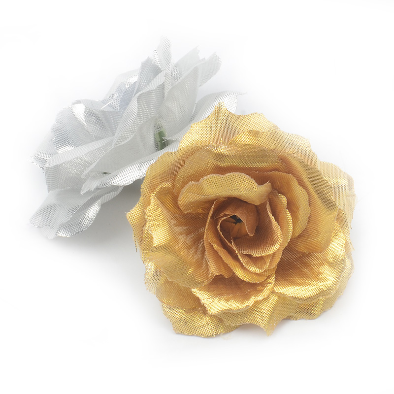 10 st / parti 7cm stora guld siden konstgjorda ros... – Vicedeal