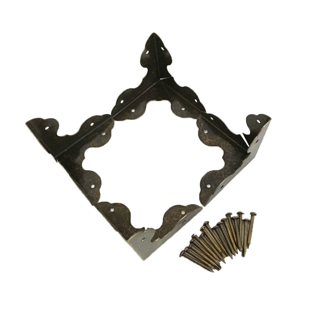 4pcs Vintage Brass Edge Guard Wooden Box Table Cab... – Grandado