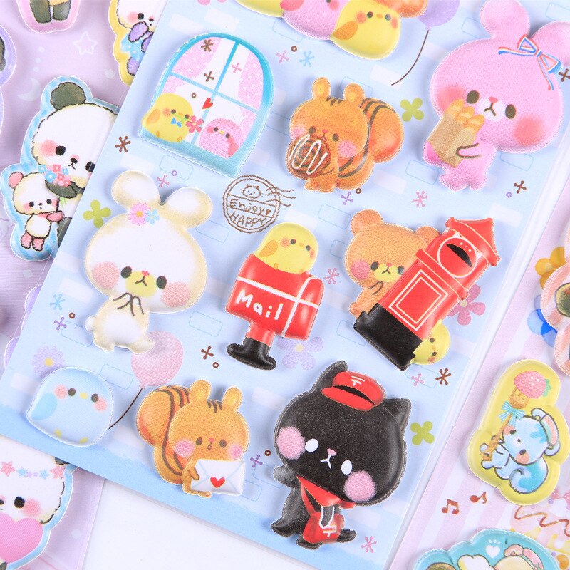 1pcs Stationery Stickers Cartoon Thick sponge Diar... – Grandado