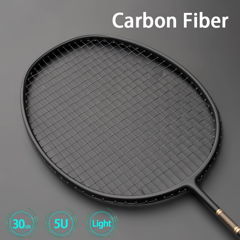 Ultralight Carbon Fiber Badminton Racket 5U Raquet... – Grandado