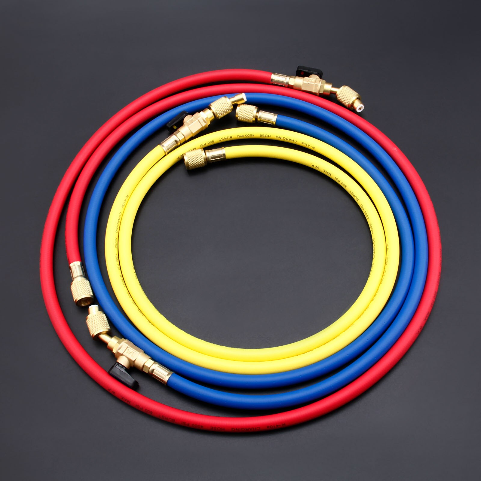 3Stck R134A AC Ladung Schlauch/w Ball Ventile R410... – Grandado