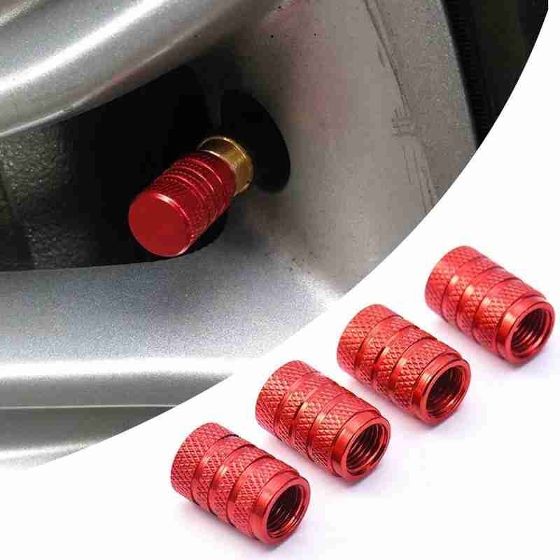4pc Auto Car Tire Tyre Red Wheel Air Port Dust Cov... – Grandado