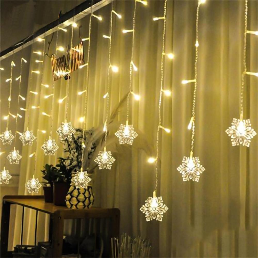 4M 8 Modes Snowflake LED Curtain Lights icicle fai... – Grandado