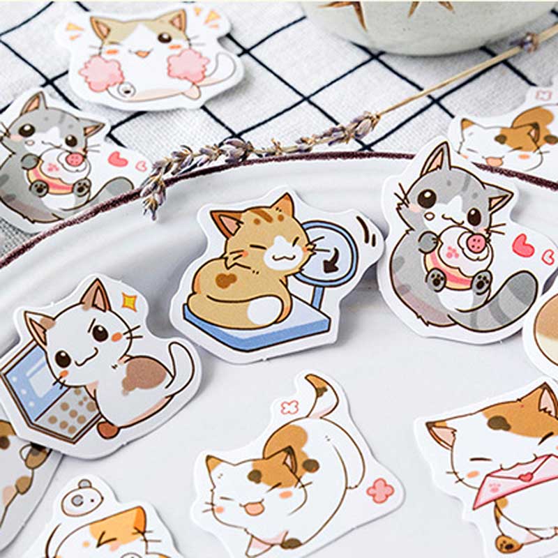 45 Pcs/box My Cat Decorative Stickers Adhesive Scr... – Grandado