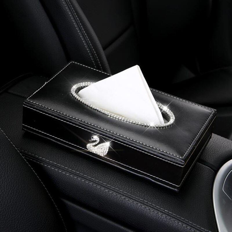 Swan Crystal Rhinestone Car Tissue Case Box PU Lea... – Vicedeal
