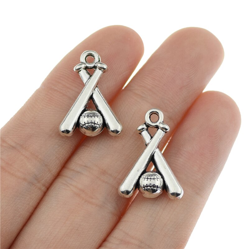 10pcs 19x19mm Antique Silver Color Baseball Bat Ch... – Vicedeal